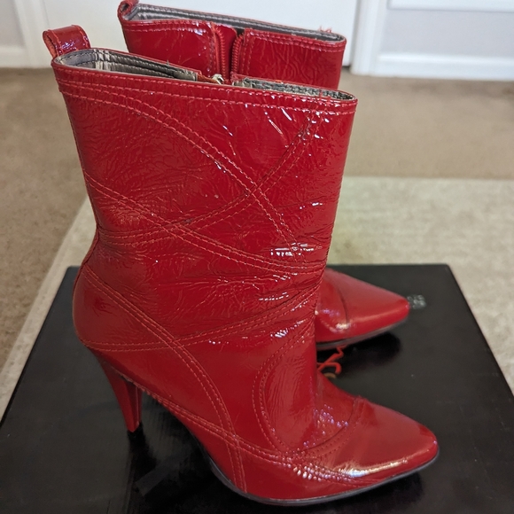 Carlos Santana | Shoes | Carlos Santana Fuse Red Patent Leather Boots ...